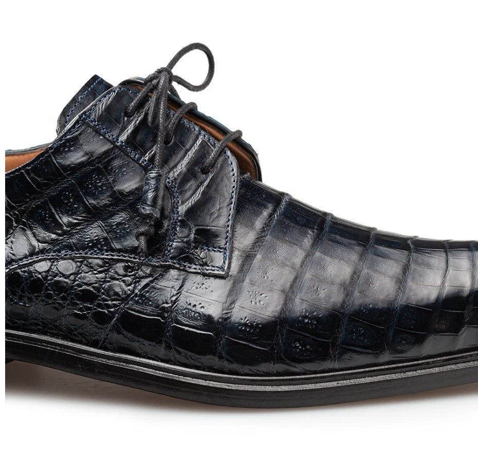 "Riverside" Crocodile Lace-Up Shoe Blue – C&E Fashions