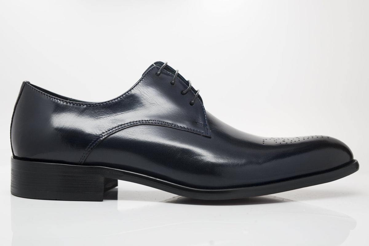 Burnished Calfskin Lace-Up Oxford Navy – C&E Fashions