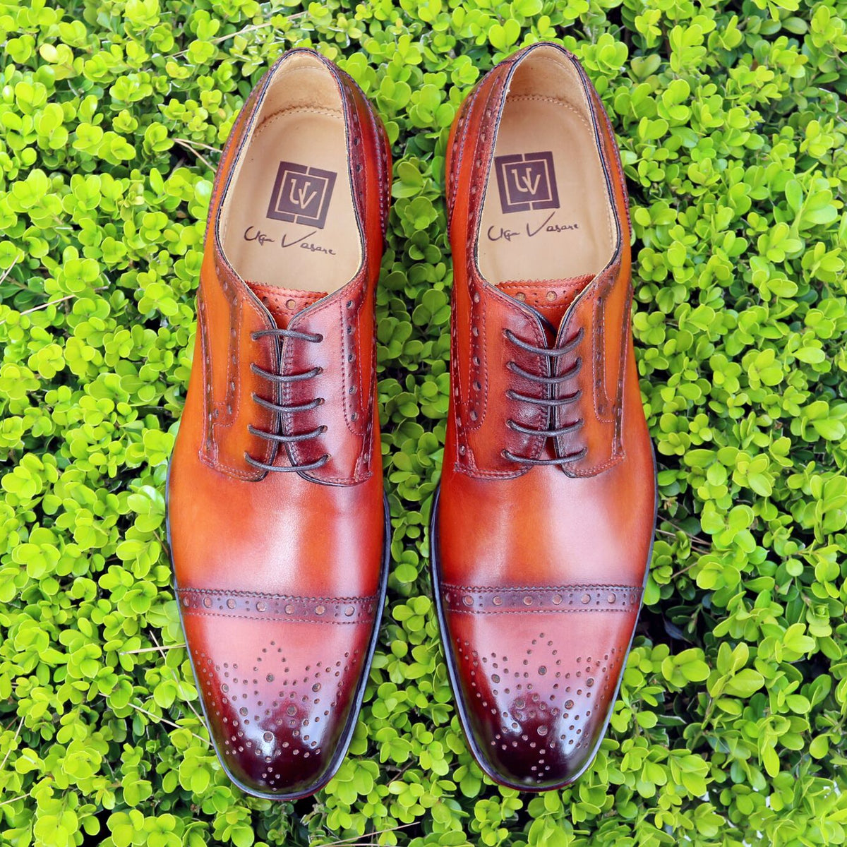 Burnished Calfskin Lace-Up Oxford Caramel – C&E Fashions