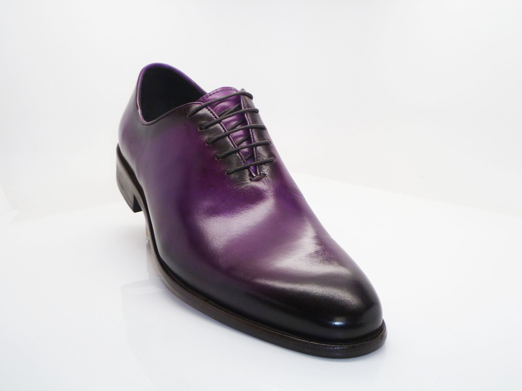 Burnished Calfskin Lace-Up Oxford Purple – C&E Fashions