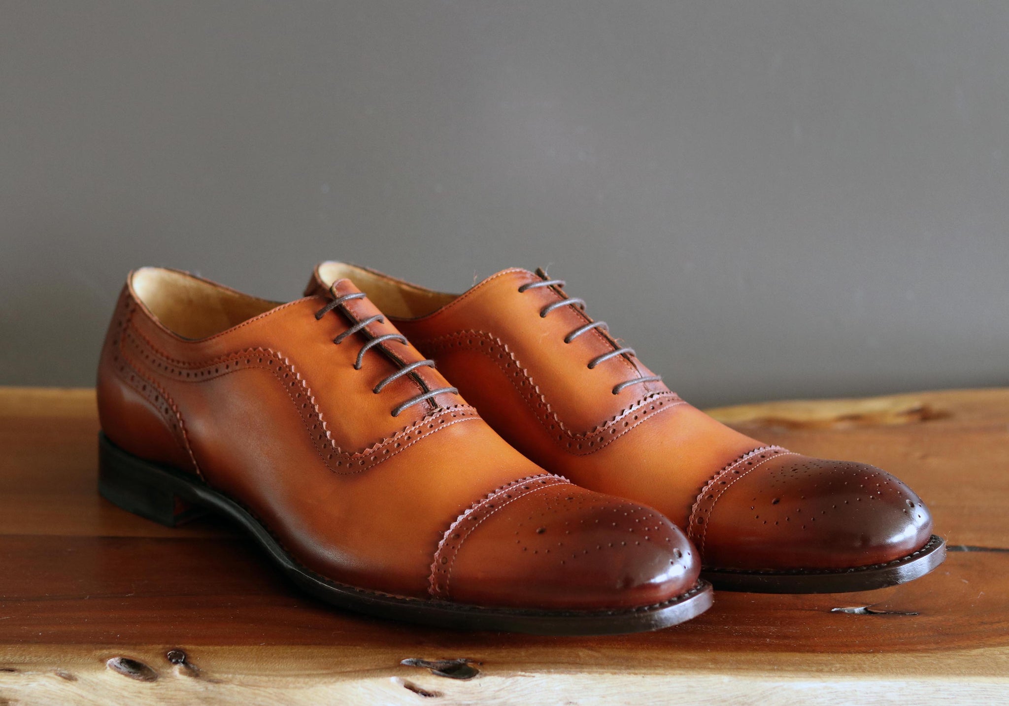 Gaelic Cap Toe Oxford Camel – C&E Fashions